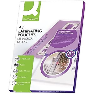 Q-Connect KF04124 Laminating Pouch A3 125-Micron (Pack of 100)
