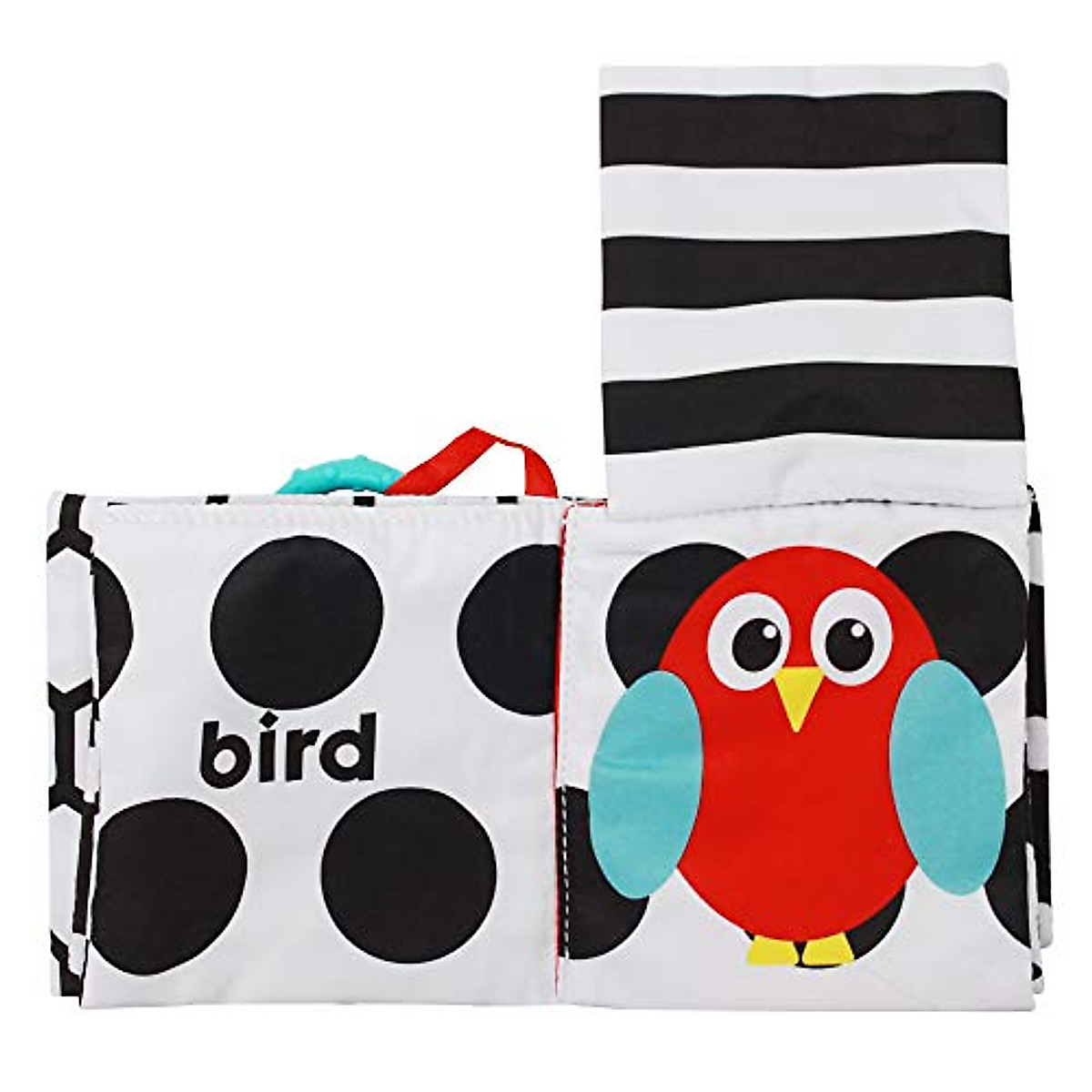 Sassy Peek-a-Boo Activity Book with Attachable Link for On-The-Go Travel | Black & White | for Ages Newborn and Up