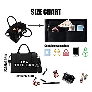 The Tote Bags For Women, Trendy Canvas Tote Bag Handbag Top-Handle Shoulder Crossbody Bagtote Bag