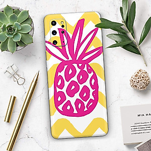 DesignSkinz Pink and Yellow Pineapple Protective Vinyl Decal Wrap Skin Cover Compatible with The Samsung Galaxy S20 (Screen Trim & Back Glass Skin)