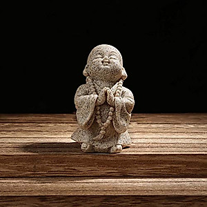 Carefree Fish Buddha Statue Minimalist Sandstone Buda Ornament Monk Figurine Zen Decor Bring Home a Ray of Sunshine