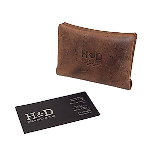 Hide & Drink, Leather Multi Card Holder, Holds Up to 8 Cards/Folded Bills/Pouch/Case/Organizer, Handmade :: Bourbon Brown
