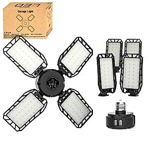 LED Garage Lights 100W,Bright & Flexible Lighting for Garage, Workshop, Warehouse, Basement, Attic - Energy Efficient & Easy Installation - Adjustable Panels, Durable Construction