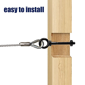 RiaYer 10 Pack Eye Bolt, 1/4” x 3" T316 Stainless Steel Eyebolts, Heavy Duty Shoulder Lifting Ring Threaded Eyebolts with Nuts and Washers HF038B