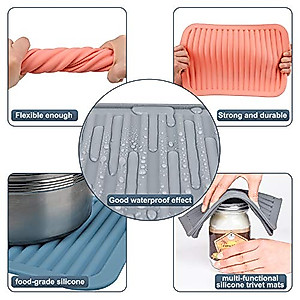 Hotsyang Silicone Trivets, Silicone Trivets for Hot Pots and Pans,Silicone Trivets for Hot Dishes,Trivets Mats,Hot Pads for Kitchen Counter, Silicone Hot Pads of 2 pcs, 9x12 Inch Rectangular (Black)