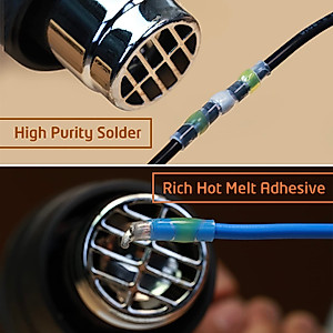 200Pcs Waterproof Solder Seal Wire Connectors, 18-16 Gauge Green Heat Shrink Butt Connectors for Electrical Marine, Automotive and Wiring Terminal Splices