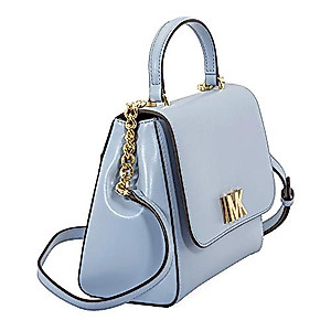 Michael Kors Mott Medium Leather Satchel- Pale Blue