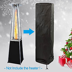Heavy Duty Glass Tube Heater Cover - Waterproof Square Standing Patio Heater Protector for Outdoor Triangle Heater and Pyramid Torch