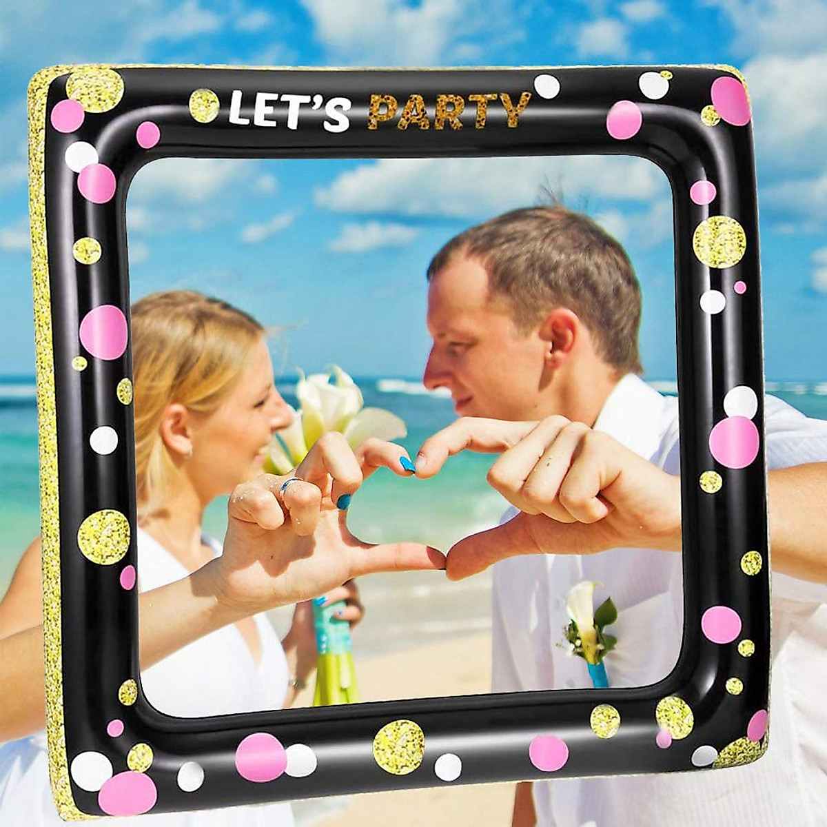 JINYONGXING Inflatable Selfie Photo Frame Photo Props Photo Booth Birthday Decoration Party Props Ideal for Bridal Shower Baby Shower Wedding Favors