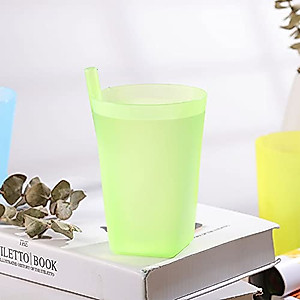 EXCEART Children Sippy Cup 4Pcs Toddler Sip Cups with Built in Straw Kids Drink Cups with Straws