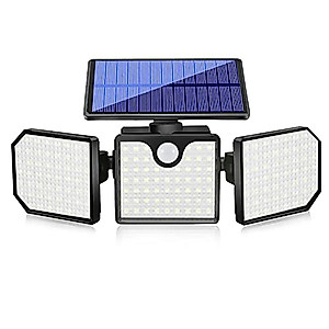 Aolyty Solar Motion Sensor Lights, IP65 Waterproof Solar Strobe Light Wall Lights Solar Security Lights Bright White Light/Red & Blue Light Flashing for Garden Patio Yard Front Door