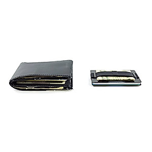 Radix One Black Steel - RFID Blocking Minimalist Front Pocket Ultra Thin Strong Wallet Money Clip Card Holder