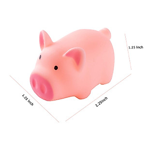 LOUHUA 25 Pieces Mini Rubber Pigs Bulk Baby Bath Toy Pink Tiny Piggies Squeaky Pig Toys for Shower Birthday Party Gift Decoration