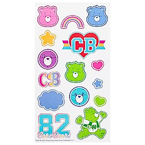 Silver Buffalo Care Bears Plastic Bottle with Sticker Set and Twist Spout Featuring Good Luck Bear, Grumpy Bear, Share Bear, and Cheer Bear, 32 Ounces