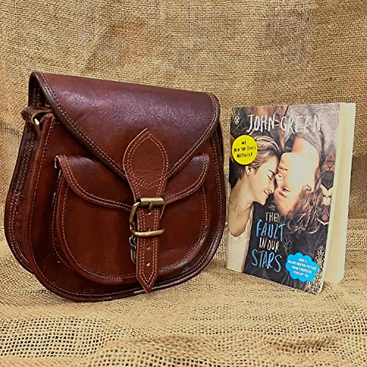 URBAN LEATHER Women's Crossbody Shoulder Sling Bags Genuine Leather Boho Hippie Satchel for Teen Girls Handmade Vintage Travel Cross body Saddle Bag Wallet for Women Ladies Handbag Purses for Her