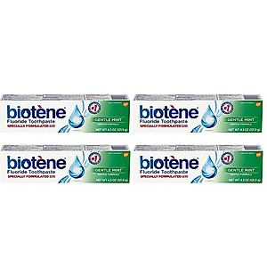 Biotene Gentle Mint Fluoride Toothpaste 4.3 Oz (Pack of 4)