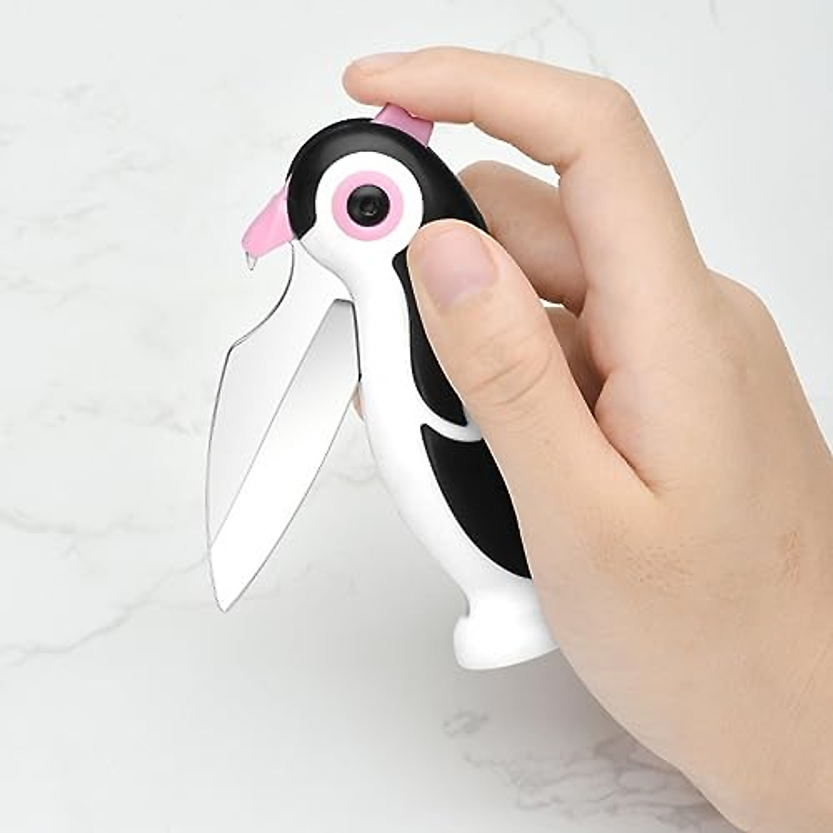 WISELADY Multifunctional Penguin Shape Fruit Knives, Paring Knife, Small Kitchen Knife with Sharp Blade, Paring Knife for Cutting and Preparing Fruit and Vegetables (Blue)