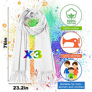 Vodolo White Thing for Tie Dye,3 PCS Tie Dye Kits for Adults Kids Women Large Groups,Cotton Things Items To Tie Dye Party Supplies
