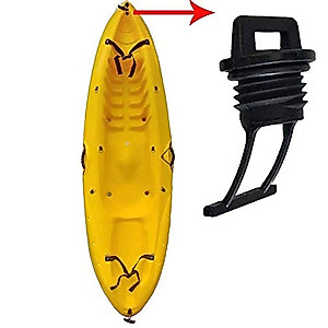 Quluxe 4 Pcs Black Plastic Hull Drain Plug Kit, Kayak Canoe Boat Drain Holes Plugs Replacement Accessories