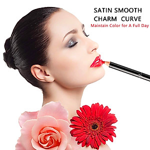 DC-BEAUTIFUL 18 Colors Lip Liners Pencil Set with 2 Pencil Sharpeners, Premium Waterproof Smooth Lip Pencils, Long Lasting Matte Makeup Lipliners