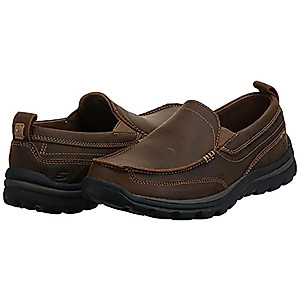 Skechers USA Men's Relaxed Fit Memory Foam Superior Gains Slip-On,15 M US,Dark Brown