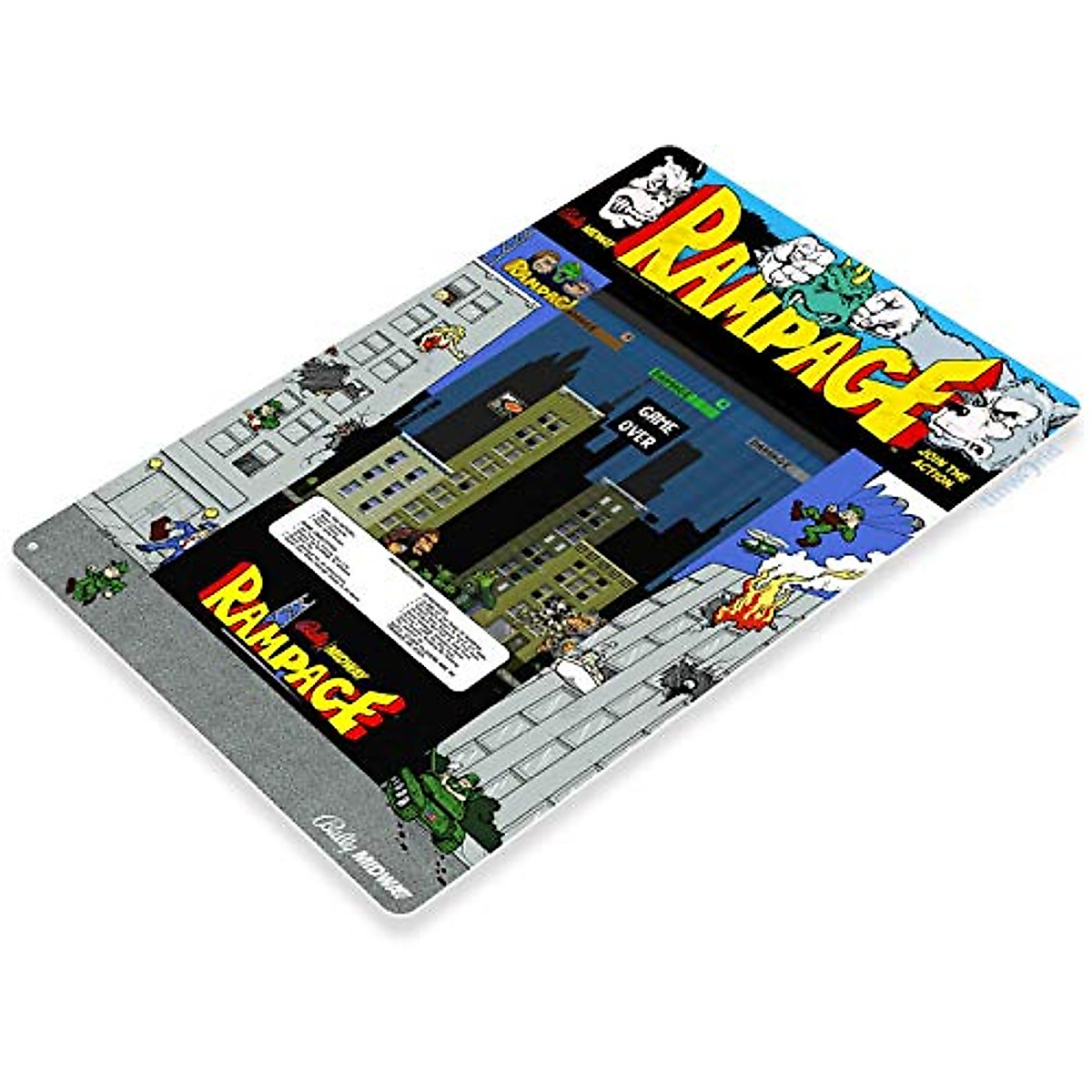 TIN SIGN Rampage Arcade Sign Game Room Sign Shop Marquee Retro Classic Gaming Console C741