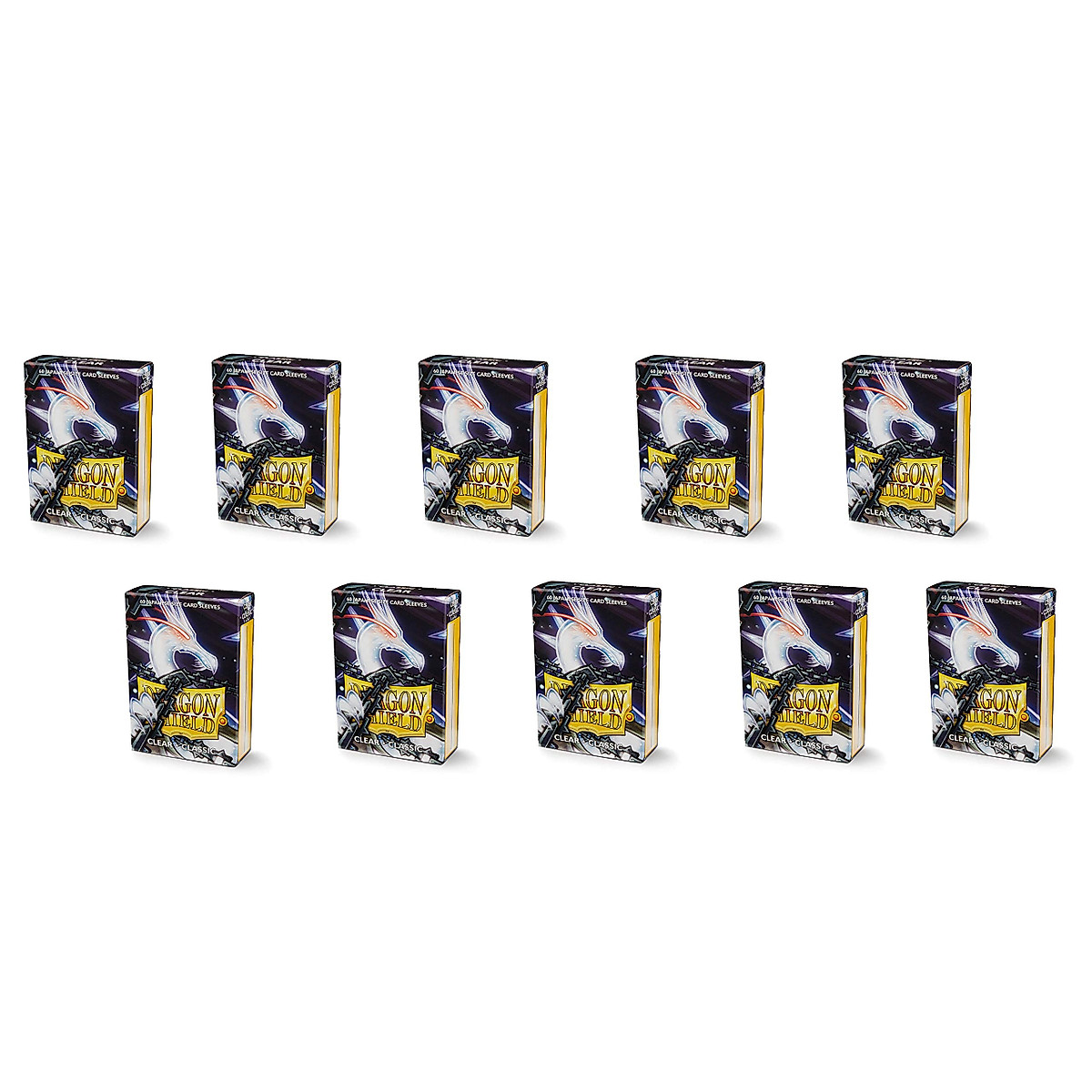 10 Packs Dragon Shield Classic Mini Japanese Clear 60 ct Card Sleeves Display Case