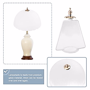 KALLORY Glass Light Shade Glass Light Shade White Glass Lamp Shade Chandelier Shades White Lamp Shade Simple Glass Light Cover for Home White Wall Lights Decor Alabaster Glass Bowl Shade