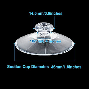 YeeBeny 4PCS Shower Caddy Connectors Suction Cups for Bathroom, 1.8 Inch PVC Plastic Heavy Strength Large Clear Sucker Without Hooks, Replacement Suction Cups Compatible with iDesign