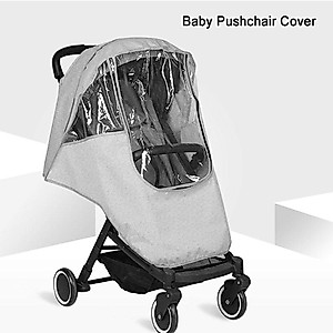 Universal Stroller Rain Cover Stroller Weather , Clear Stroller Weather Waterproof Windproof Baby Pram Pushchair Accessories(Universal-Light Grey)