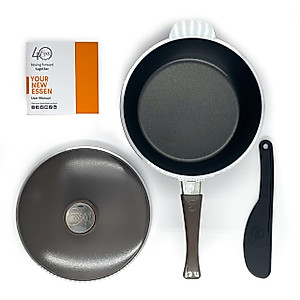 Essen 2524 Terra Sauté Pan - Contemporary Line - Cast Aluminum with Nova Trimium Nonstick Coating - for 4-5 Servings - Even and Healthy Cooking - Argentinian brand Essen now in the United States.