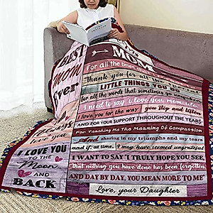 AJIIUSV Mom Gifts Mothers Day Blanket Gifts for Mom Blankets for Mom from Daughter to My Mom Blanket Mom Birthday Gifts Christmas Thanksgiving Gifts Throws Blankets 50"x60"