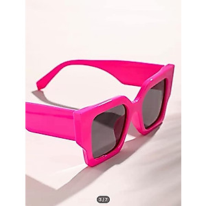 SORVINO Trendy Square Sunglasses for Women Ladies Square Oversized Frame Sun Glasses Hot Pink Black Sunnies