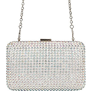 Fawziya Crystal Clutches For Women Dress Purses For Evening Bag-Silver