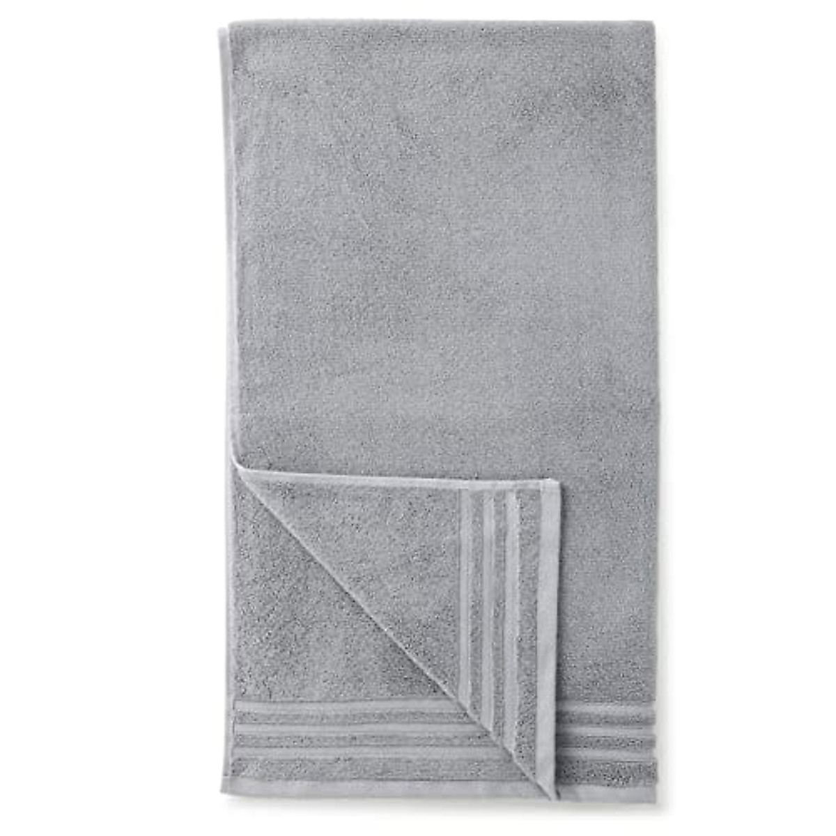 Amazon Basics Cotton Bath Towels, Made with 30% Recycled Cotton Content - 2-Pack, Blue Gray