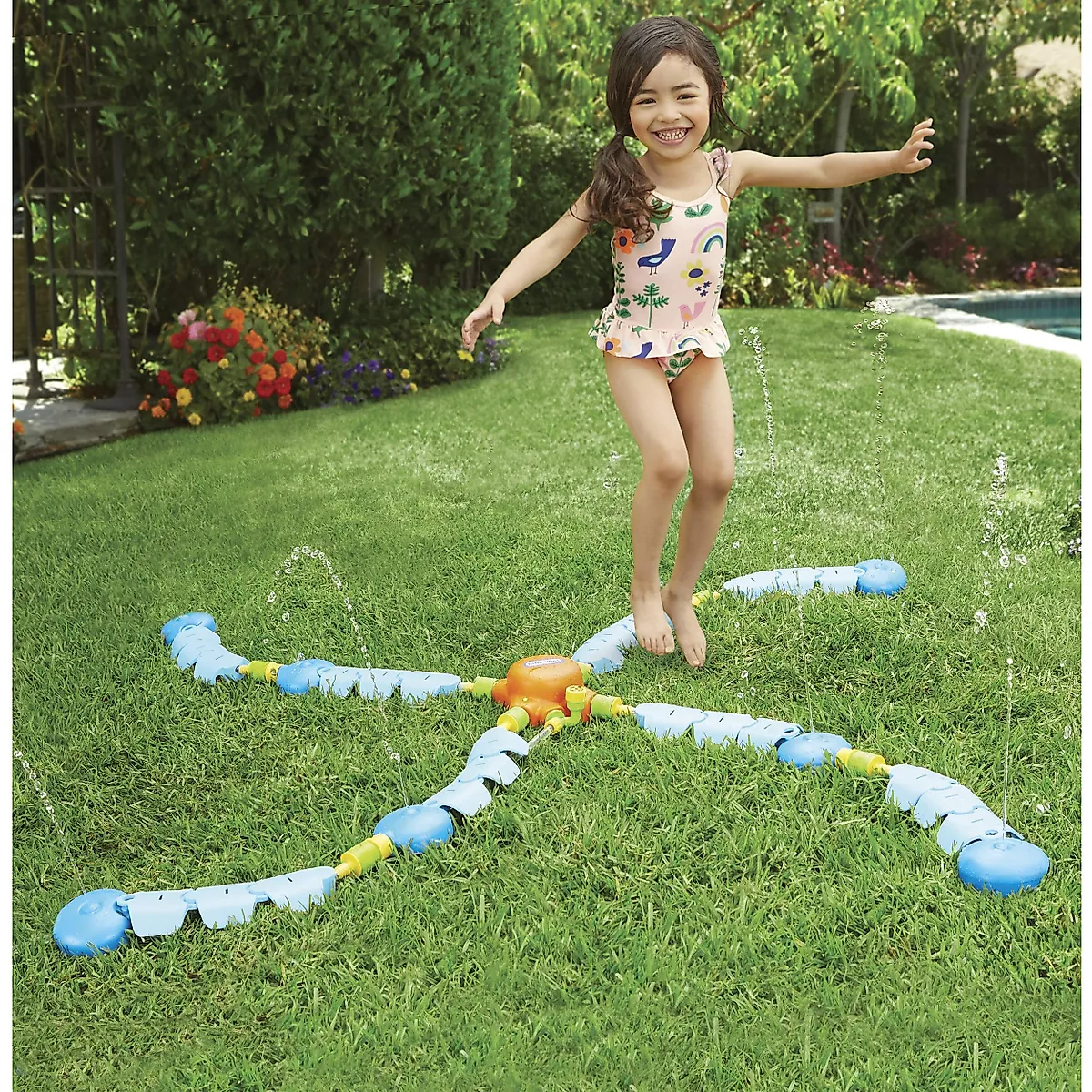 Little Tikes Dancing Sprinkler Fun Zone Outdoor Water Toys - Fun Summer Backyard Beach Game or Kids Pool Party Theme, Outside Toys, Outdoor Water Play for Kids Boys Girls Age 3+ Years