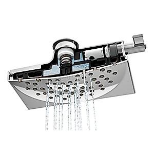 Moen Velocity Chrome Two-Function 8-1/2 Inch Diameter Spray Rainshower Showerhead, S6345