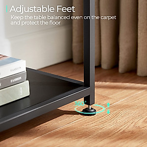 LINSY HOME Console Table, 4-Tier Sofa Tables for Entryway, Narrow Tables with Open Storage Shelves, 39.3” Console Tables for Entryway, Hallway, Sofa, Couch, Living Room, Bar, Kitchen, Black