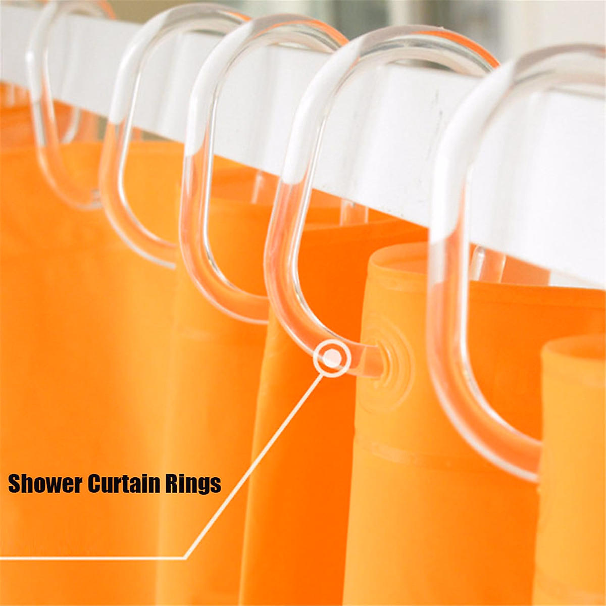 72 Pack Shower Curtain Rings Shower Curtain Hooks,Rubber Rings Set Curtain Shower Clear Silicone of Housekeeping & Organizers Sticky Hanger (Clear)