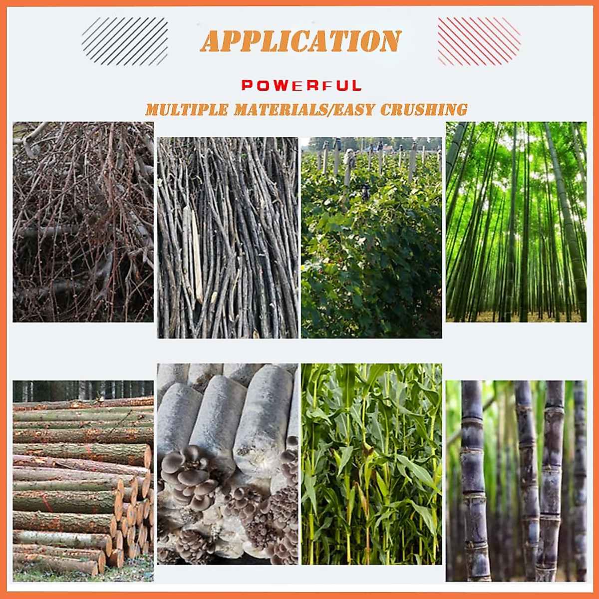 HayWHNKN Wood Shredder Chipper Hand Pushed Wood Crusher Branch Crusher 5inch Max Wood Diameter 220v 3kw for Corn Straw Grass