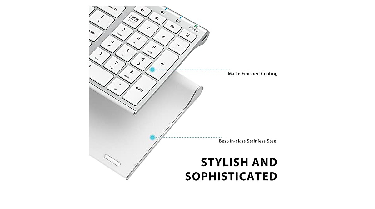 iClever BK10 Bluetooth Keyboard, Wireless Bluetooth Keyboard, Rechargeable Bluetooth 5.1 Multi ...