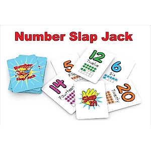 Number Slap Jack a Math Card Game for Kids Ages 4 and Up | The Easy Way to Learn Numbers 0-20 | 4 Fun Ways to Play | Featuring Ten Frames and Operator Cards ,+,-,= | PreK - 1st Grade