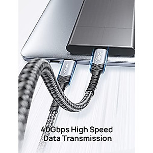 JSAUX USB4 Cable Supports 40Gbps Data Transfer/ 100W Charging/ 8K @30Hz, USB C to USB C Cable Compatible with MacBook Pro, Hub, USB-C Docking Station, and More