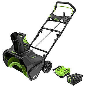 Greenworks Pro 21-Inch 80V Self-Propelled Cordless Lawn Mower, Tool-Only, MO80L00 & Pro 80V 20-Inch Snow Blower with 2Ah Battery and Charger