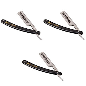 FOMIYES Womens Razors Womens Razors 3pcs66 Steel Barber Manual for Men Shaving Classic Mens Professional Straight Razor Salon Single Gold Shaver Black+ Women's Razors Womens Razor