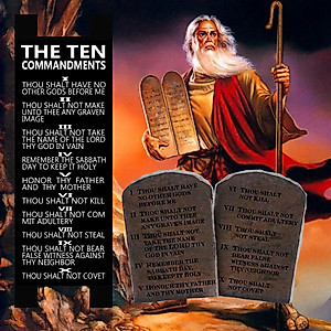 GeekPromise Christian Bracelet TEN COMMANDMNTS Black Stainless steel High precision Solid Adjustablele Various styles Gift for Christians (black-a3, 8.3inch)