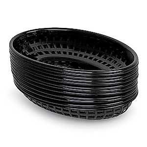 zees products Food baskets with parchment paper, fast food baskets, plastic food baskets, restaurant baskets for food, plastic food baskets with paper liners, 12 baskets, 250 parchment Liners