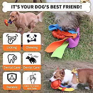 OUQEEING Dog Chew Toys with Beef Flavor Bite Resistant Toys Hidden Food Cloth Strips for Medium, Large Dog Interactive Trainning Treat,Durable Hard Toys for Aggressive Chewers,Teeth Cleanning