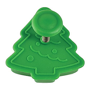 R&M International 0 Christmas 2" Pastry/Cookie/Fondant Stampers, Tree, Snowman, Gingerbread Boy, Ornament, 4-Piece Set