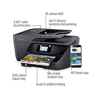 HP OfficeJet Pro 6968 All-in-One Wireless Printer with Mobile Printing, Instant Ink Ready (T0F28A) (Renewed)